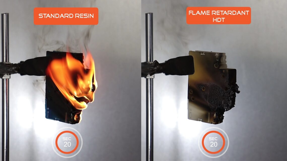 Flame Retardant HDT | UL94 V0 3D-printing resin by Liqcreate