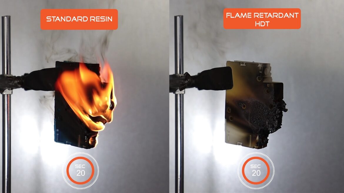 Flame Retardant HDT | UL94 V0 3D-printing resin by Liqcreate