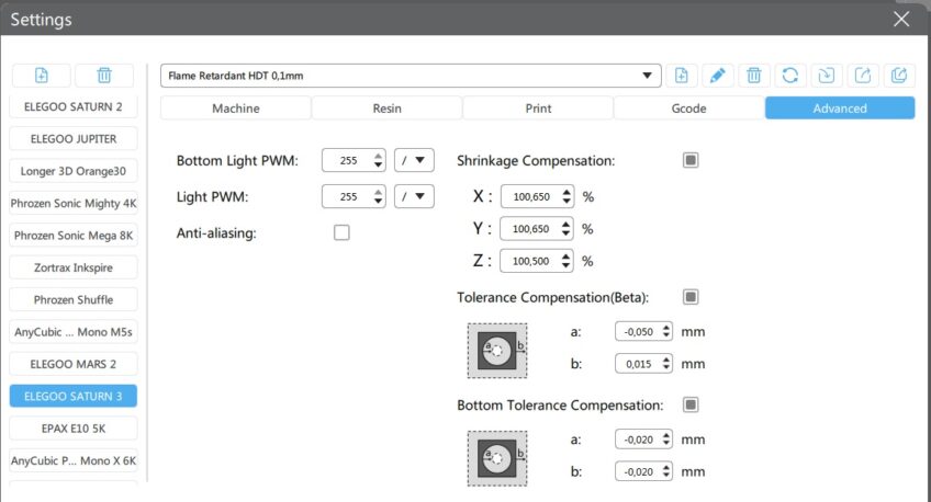 Liqcreate Flame Retardant HDT resin processing instructions