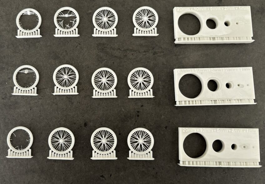 Tested: best resin for miniature wheels with extremely thin parts