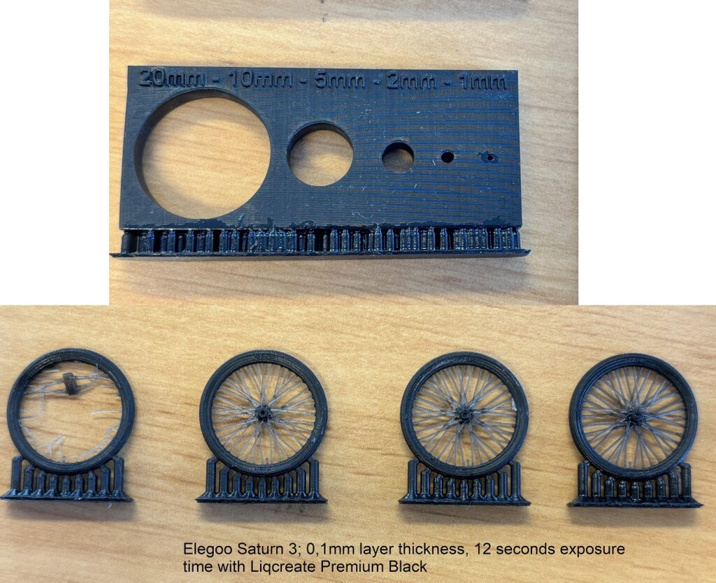 Tested: best resin for miniature wheels with extremely thin parts