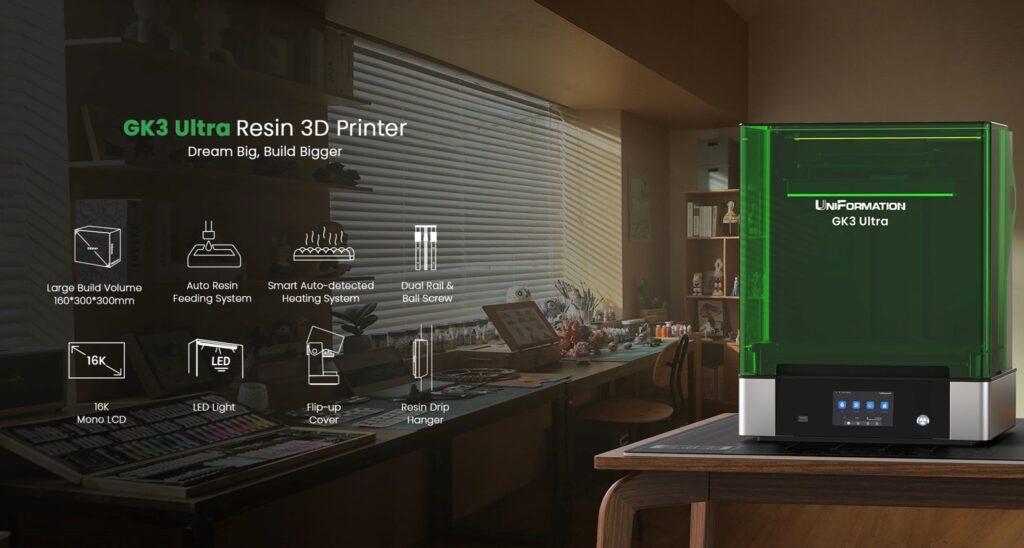 Uniformation GK3 Ultra - First 16K resin MSLA 3D-printer